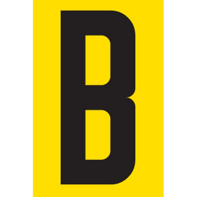 Adhesive Signs - Letter B - Black-Yellow - 55 x 90mm | Tower | TWR ...