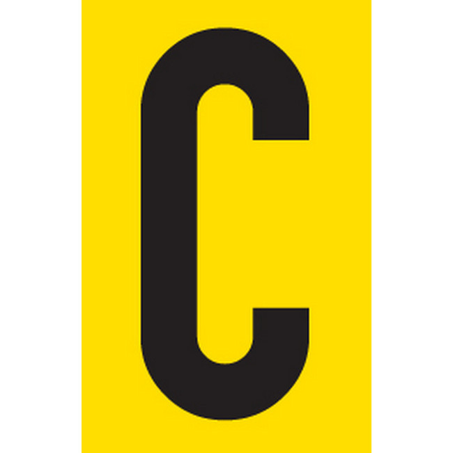 Adhesive Signs - Letter C - Black-Yellow - 55 x 90mm | Tower | TWR ...