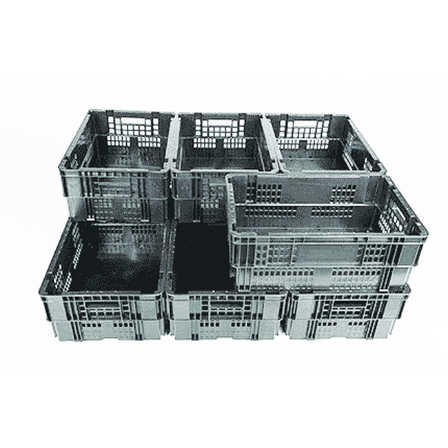 Inter-stacking Agri Crate | PLI-PI-720B-IS-grey | SupplyWise