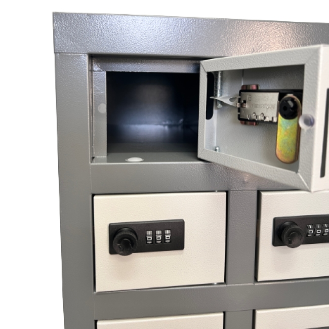 Steel Cell phone Locker | HHH-CELLOCK30-greyivory | SupplyWise