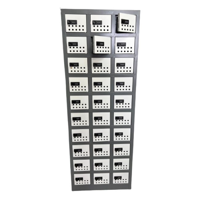 Steel Cell phone Locker | HHH-CELLOCK30-greyivory | SupplyWise