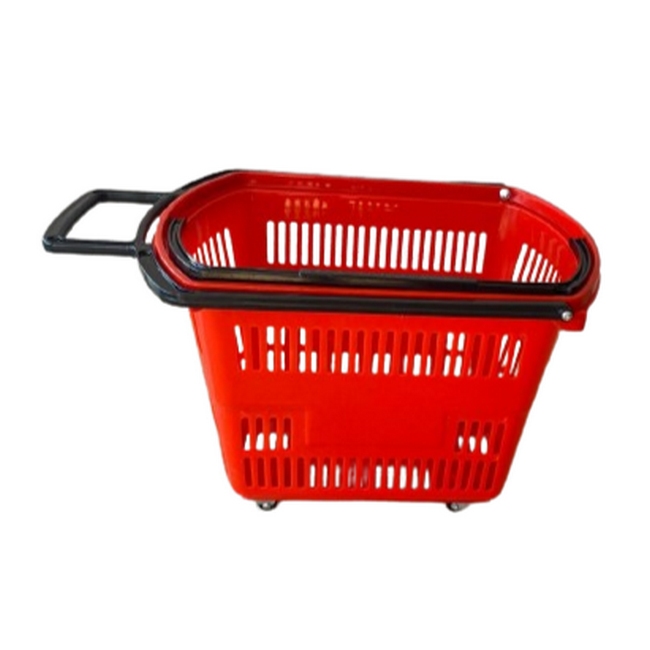 Plastic Roller Shopping Basket | TQP-0ROL004R | SupplyWise