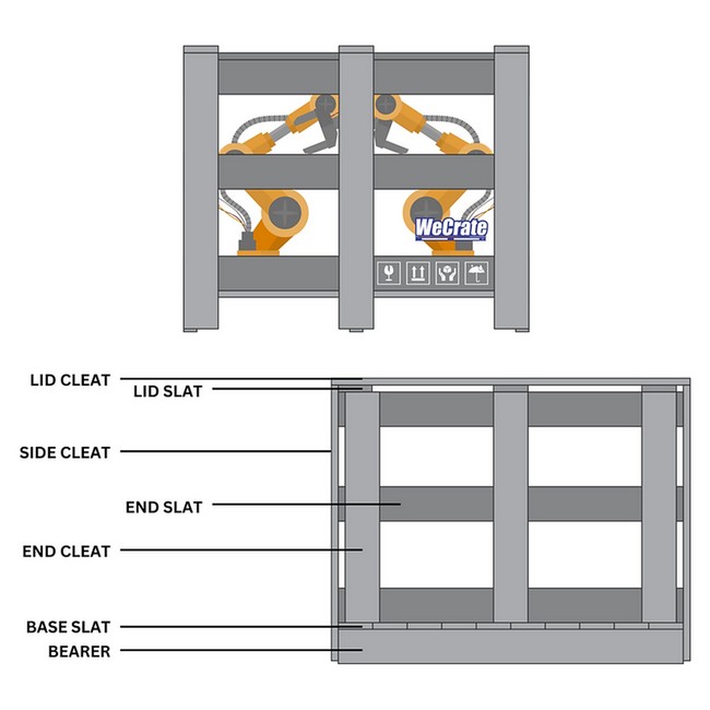 Skeleton Wooden Crate | WEC-WCHTSCRATE-L-4 | SupplyWise